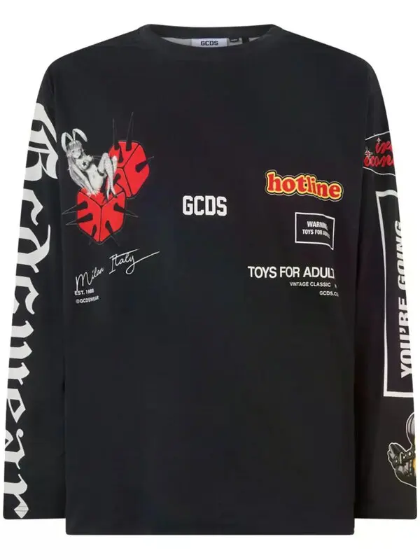 Gcds Logo-print T-shirt - Black