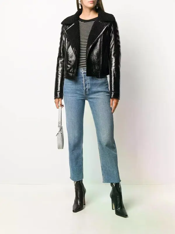 Philipp Plein Shearling-trimmed Moto Jacket