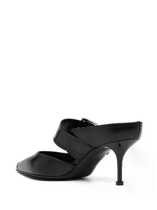 Alexander McQueen Punk Buckle 40mm Leather Mules