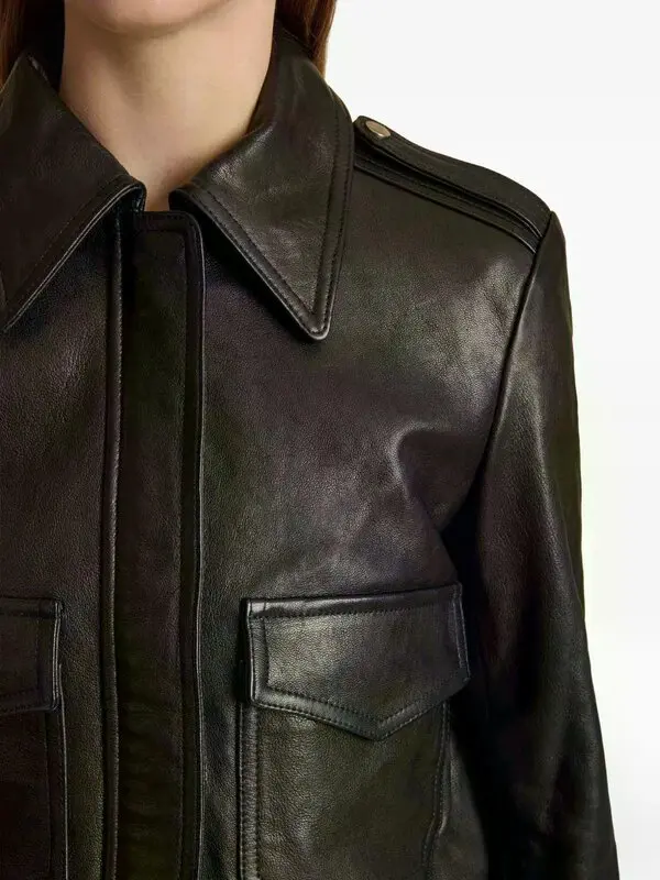 Khaite Cordelia Leather Moto Jacket