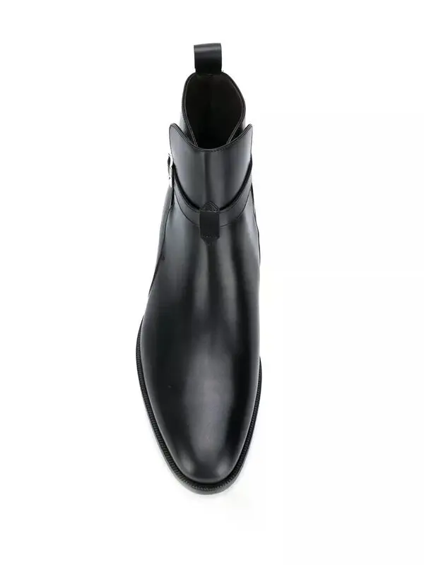 SCAROSSO Buckled Ankle Boots - Black