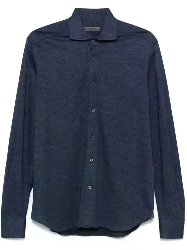 Corneliani Mélange-effect Shirt - Blue