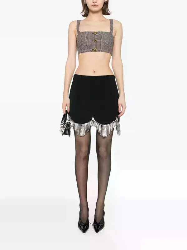 SELF-PORTRAIT Checked Cropped Top