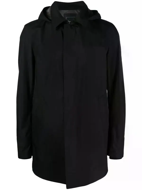 Herno Hooded Raincoat - Black