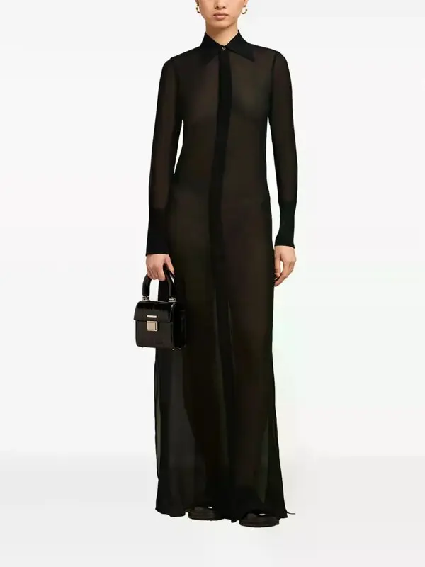 AMI Paris Sheer Silk Maxi Dress