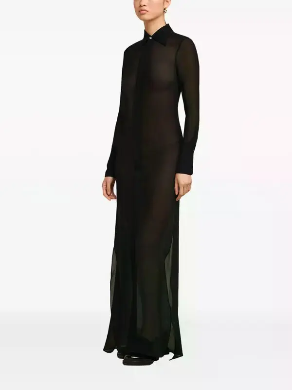 AMI Paris Sheer Silk Maxi Dress