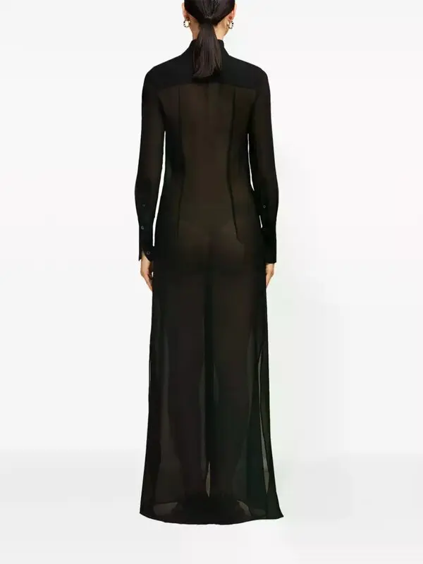 AMI Paris Sheer Silk Maxi Dress