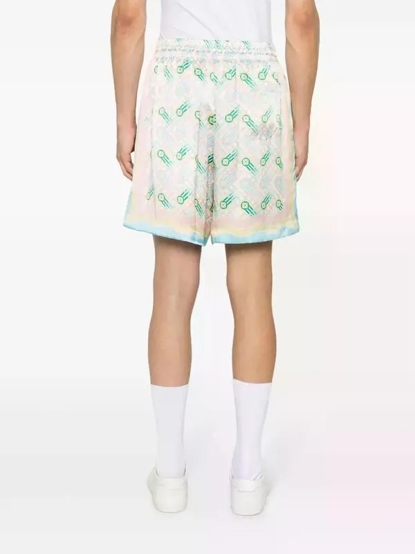 Casablanca Ping Pong Silk Shorts - Blue