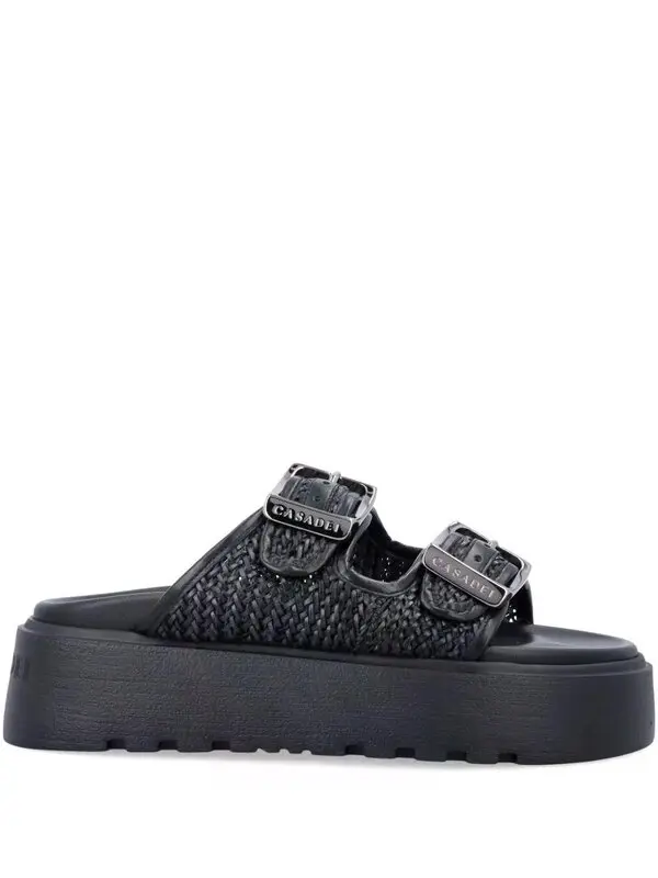 Casadei Plaid-embellished Platform Sandals