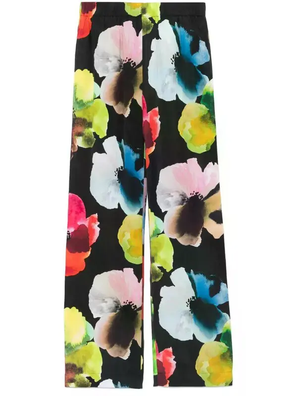 Stine Goya Floral Print Elasticated Trousers - Black