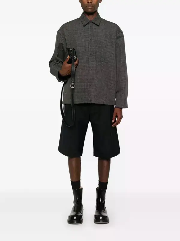 JIL SANDER Striped Wool Shirt Jacket