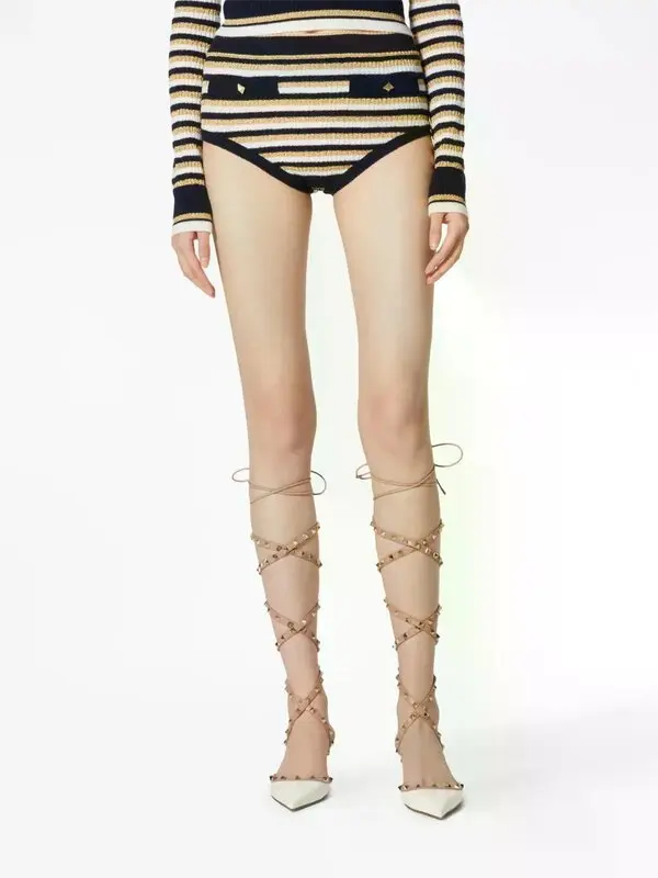 Valentino Garavani Striped Lurex Mini Shorts