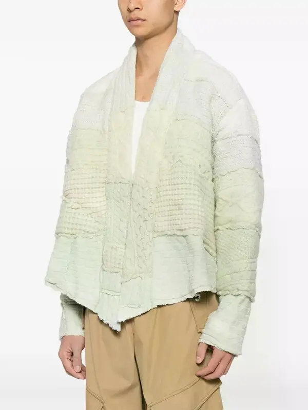 GREG LAUREN Patchwork-knit Wool Jacket
