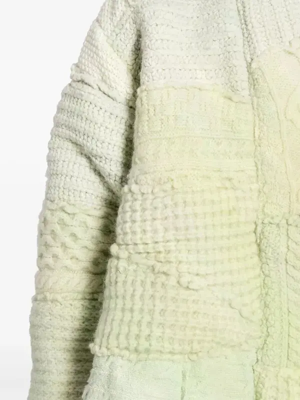 GREG LAUREN Patchwork-knit Wool Jacket