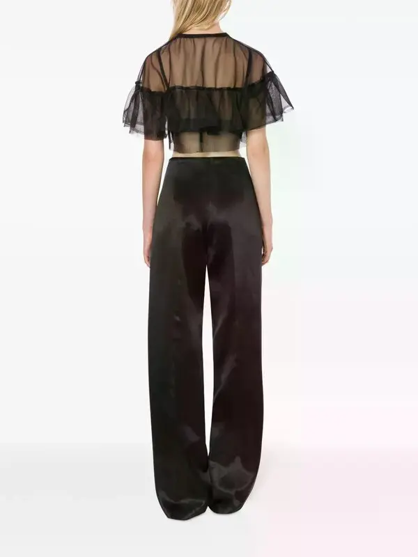 Philosophy Di Lorenzo Serafini Sheer Tulle Cropped Blouse