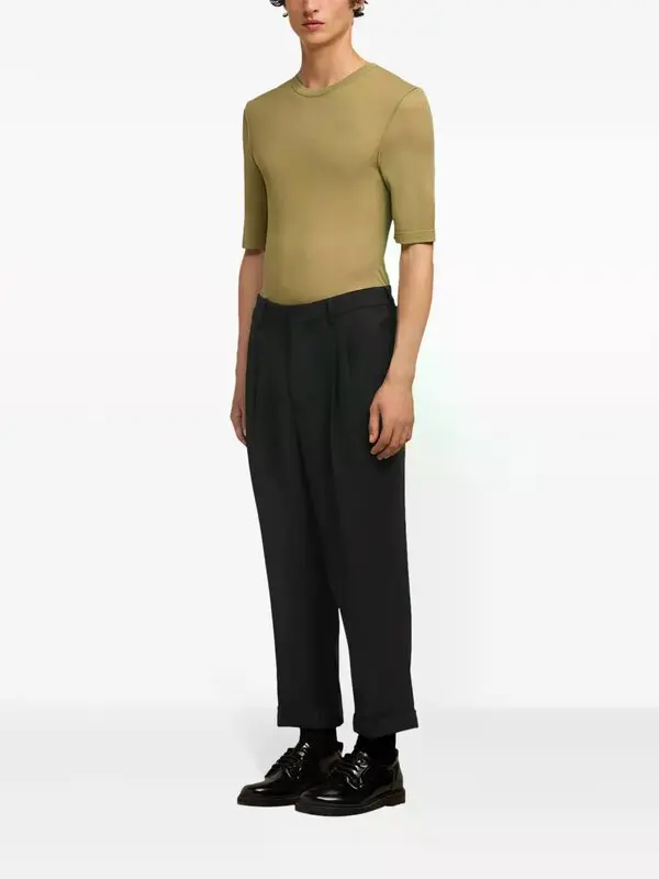 AMI Paris Pressed-crease Tapered Trousers
