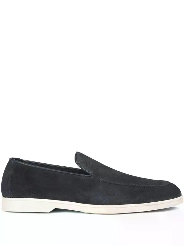 DOUCAL'S Suede Apron-toe Loafers