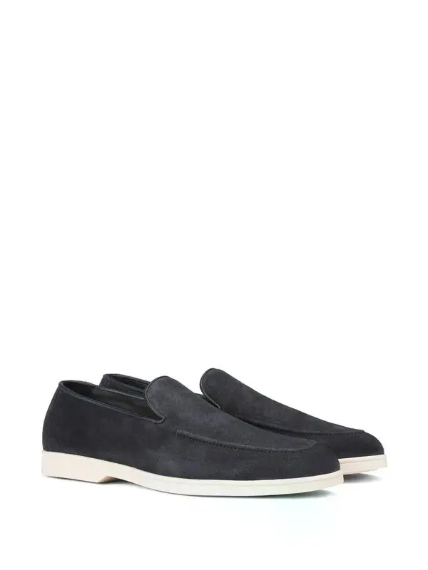 DOUCAL'S Suede Apron-toe Loafers