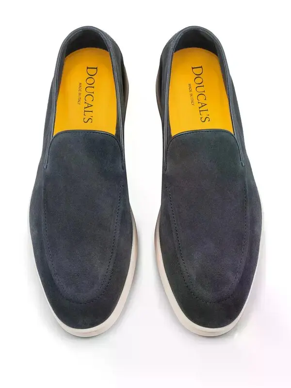 DOUCAL'S Suede Apron-toe Loafers