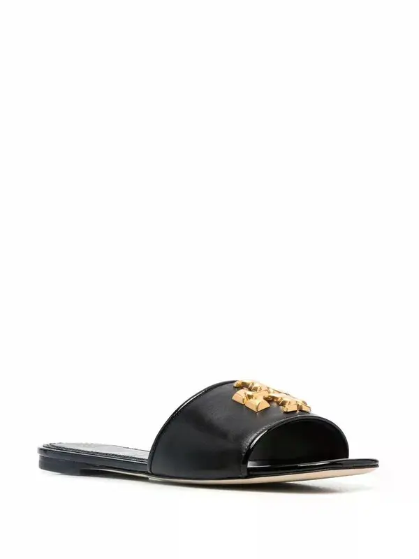 Tory Burch Eleanor Leather Slides - Black