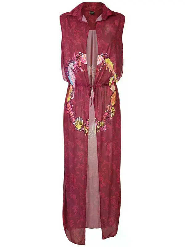 AMIR SLAMA Printed Beach Dress - Red