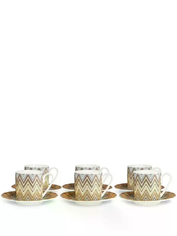 Missoni Zig Zag Coffee Cup Set Of 6 - Brown