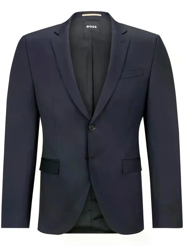 BOSS Virgin-wool Single-breasted Blazer - Blue