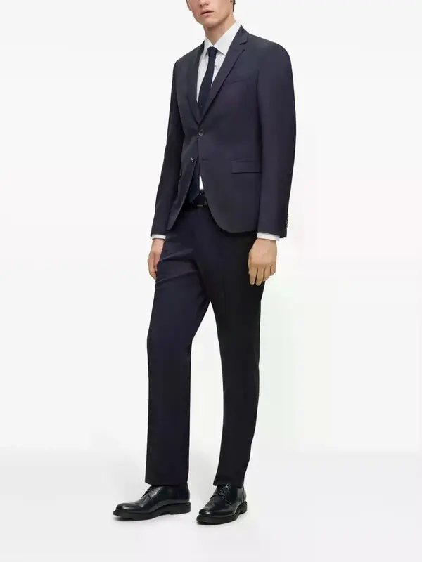 BOSS Virgin-wool Single-breasted Blazer - Blue