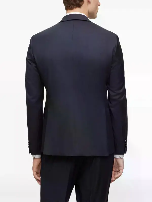 BOSS Virgin-wool Single-breasted Blazer - Blue