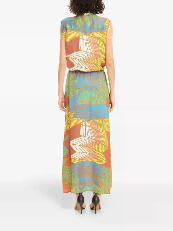 AMIR SLAMA Graphic-print Silk Maxi Dress