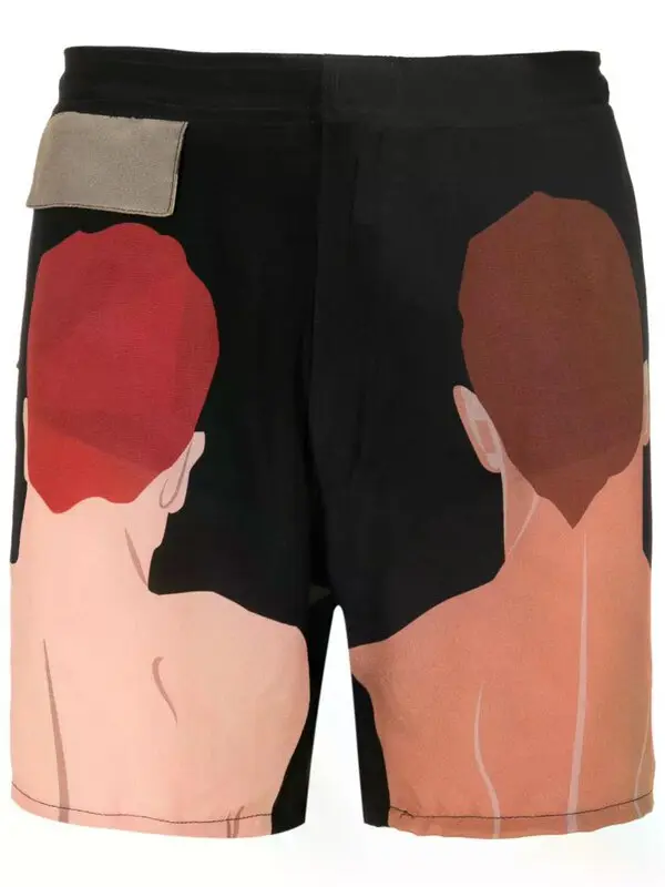 AMIR SLAMA Graphic-print Silk Shorts