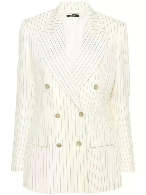 TOM FORD Striped Double-breasted Twill Blazer