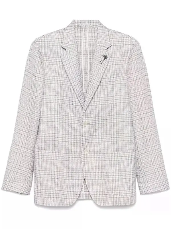 LARDINI Checked Blazer - Neutrals