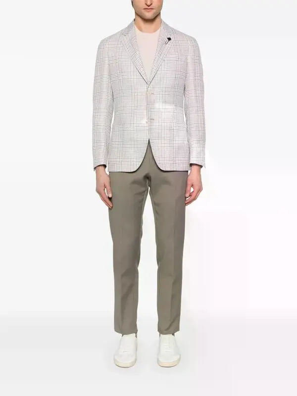 LARDINI Checked Blazer - Neutrals