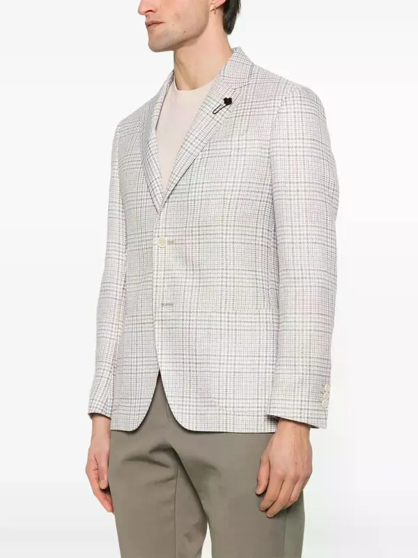 LARDINI Checked Blazer - Neutrals