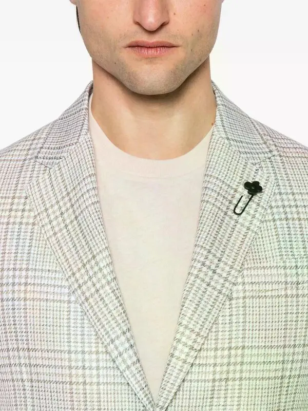 LARDINI Checked Blazer - Neutrals
