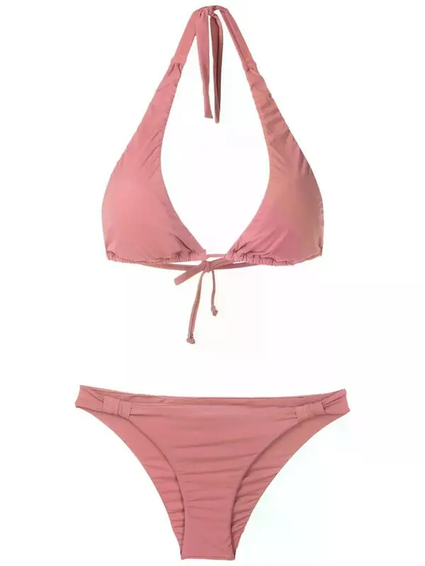 AMIR SLAMA Halterneck Non-wired Bikini Set - Neutrals