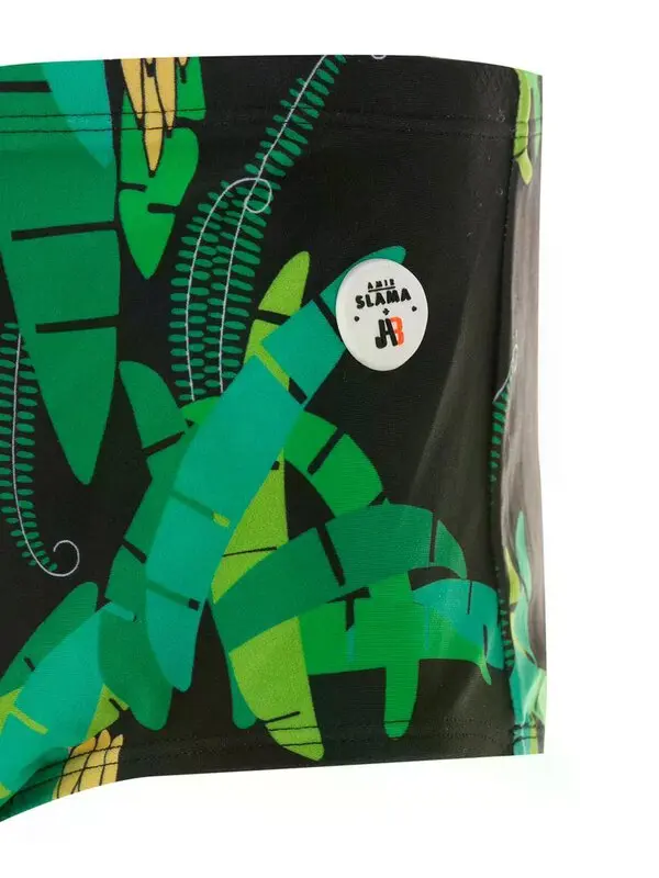 AMIR SLAMA Leaf-print Swimming Trunks