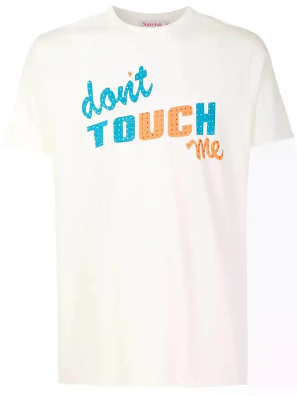 AMIR SLAMA Graphic-print Cotton T-shirt - Neutrals