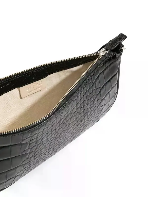 By Far Rachel Croc-effect Shoulder Bag - Black