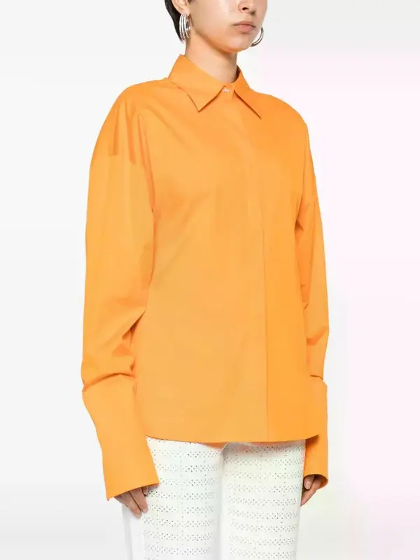 GENNY Logo-plaque Poplin Shirt