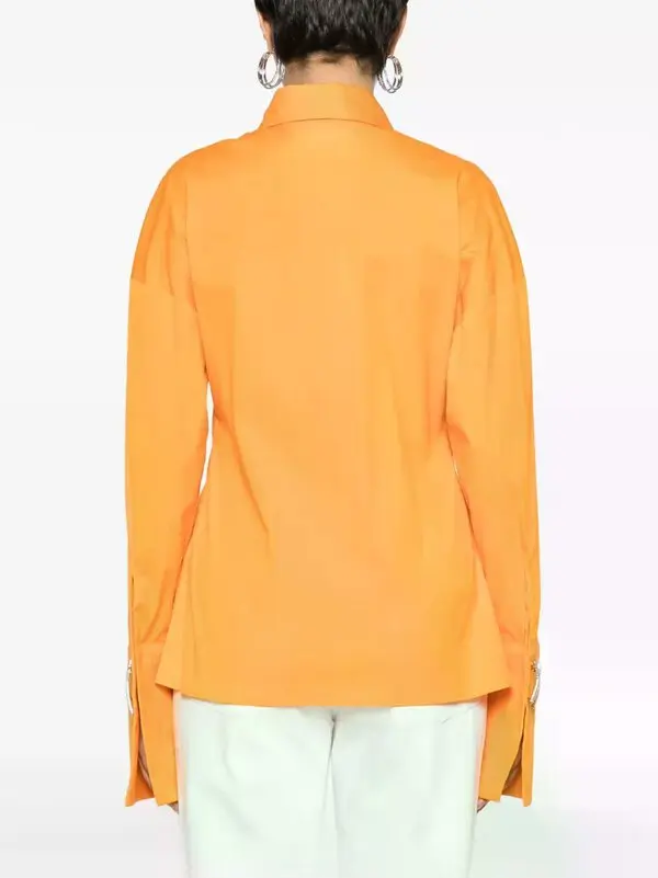 GENNY Logo-plaque Poplin Shirt