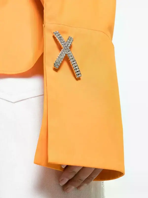 GENNY Logo-plaque Poplin Shirt