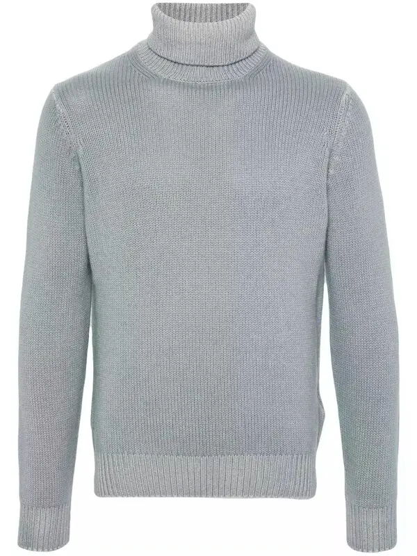 DELL'OGLIO Roll-neck Knit Jumper - Grey