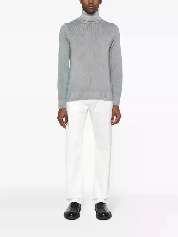 DELL'OGLIO Roll-neck Knit Jumper - Grey