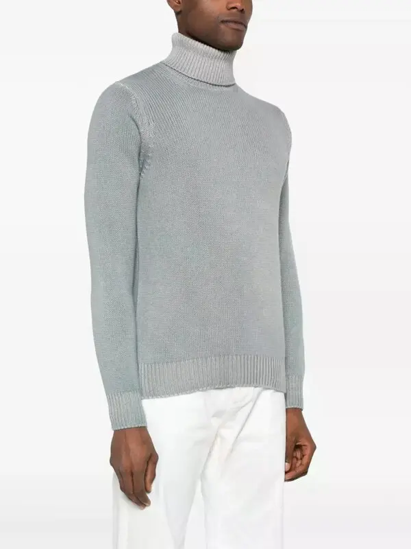 DELL'OGLIO Roll-neck Knit Jumper - Grey