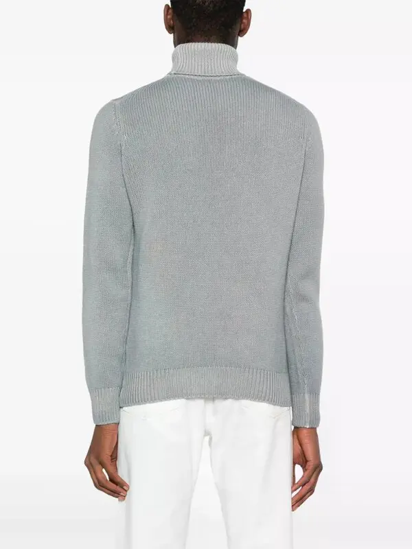 DELL'OGLIO Roll-neck Knit Jumper - Grey
