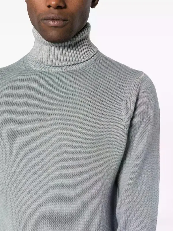 DELL'OGLIO Roll-neck Knit Jumper - Grey