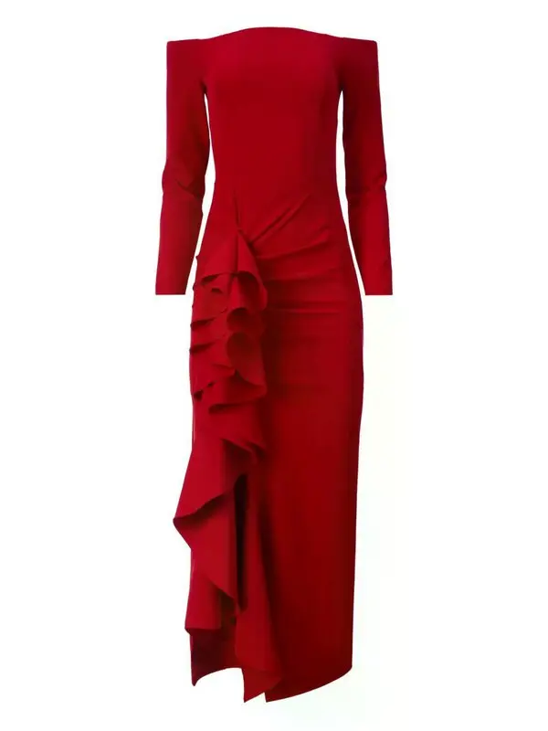 MOOS STUDIO Off-shoulder Dress - Red