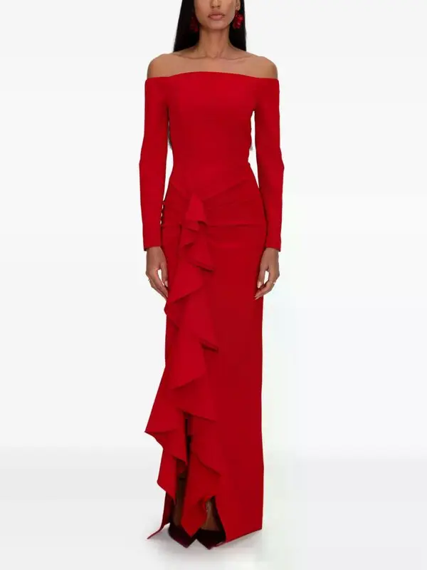 MOOS STUDIO Off-shoulder Dress - Red
